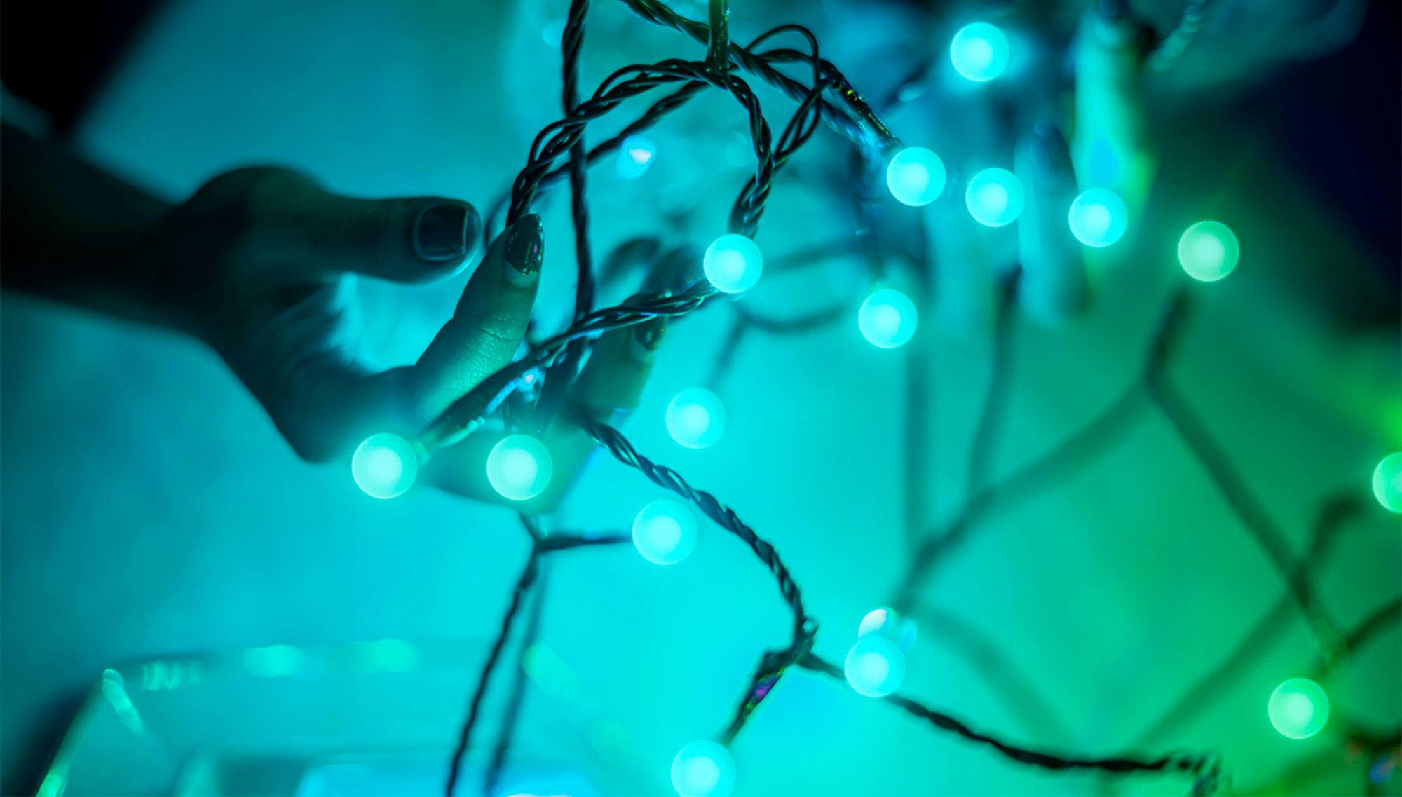 Teal String Lights
