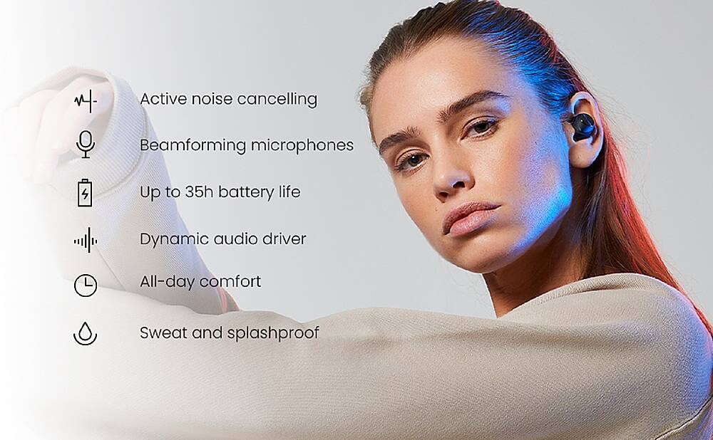 Sudio The T2 True Wireless Noise Cancelling In-Ear Earbuds Black T2BLK ...