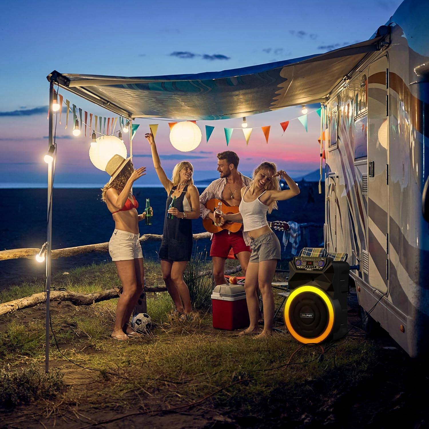 Dolphin Audio Dolphin BoxParty 18" Bluetooth Speaker System with LED ...
