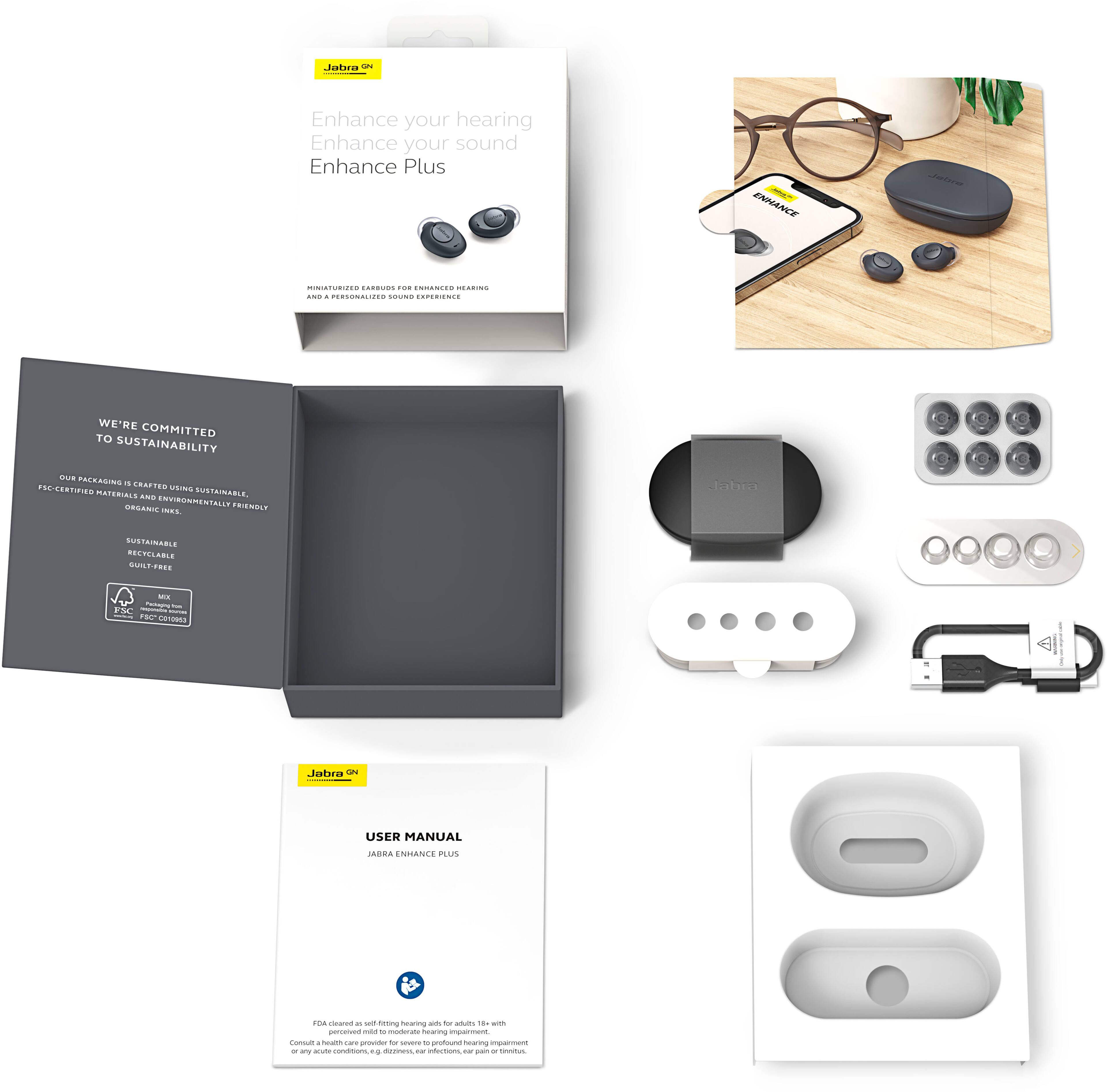 Jabra Enhance Plus Self fitting OTC Hearing Aids With iPhone Streaming ...