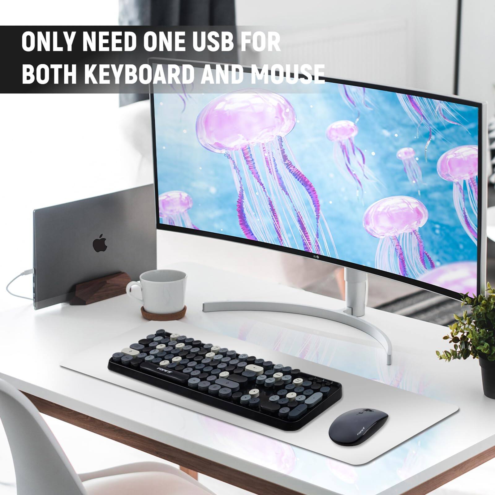 Earthley Blooms Wireless And Mouse Combo Full sized Cute Colorful Retro ...