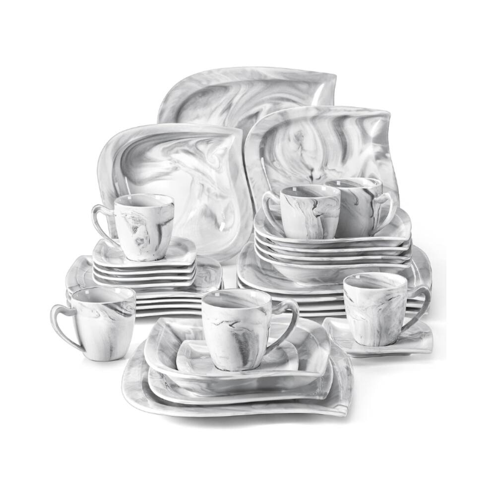 Bits Burst Marble Design Porcelain Dinnerware Set Leaf BB-DS301 - Best Buy