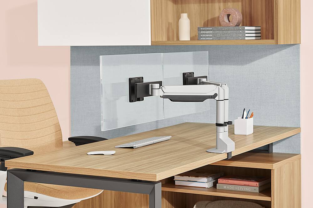 Steelcase CF Series Intro Dual Monitor Arm with Sliders Pewter ...