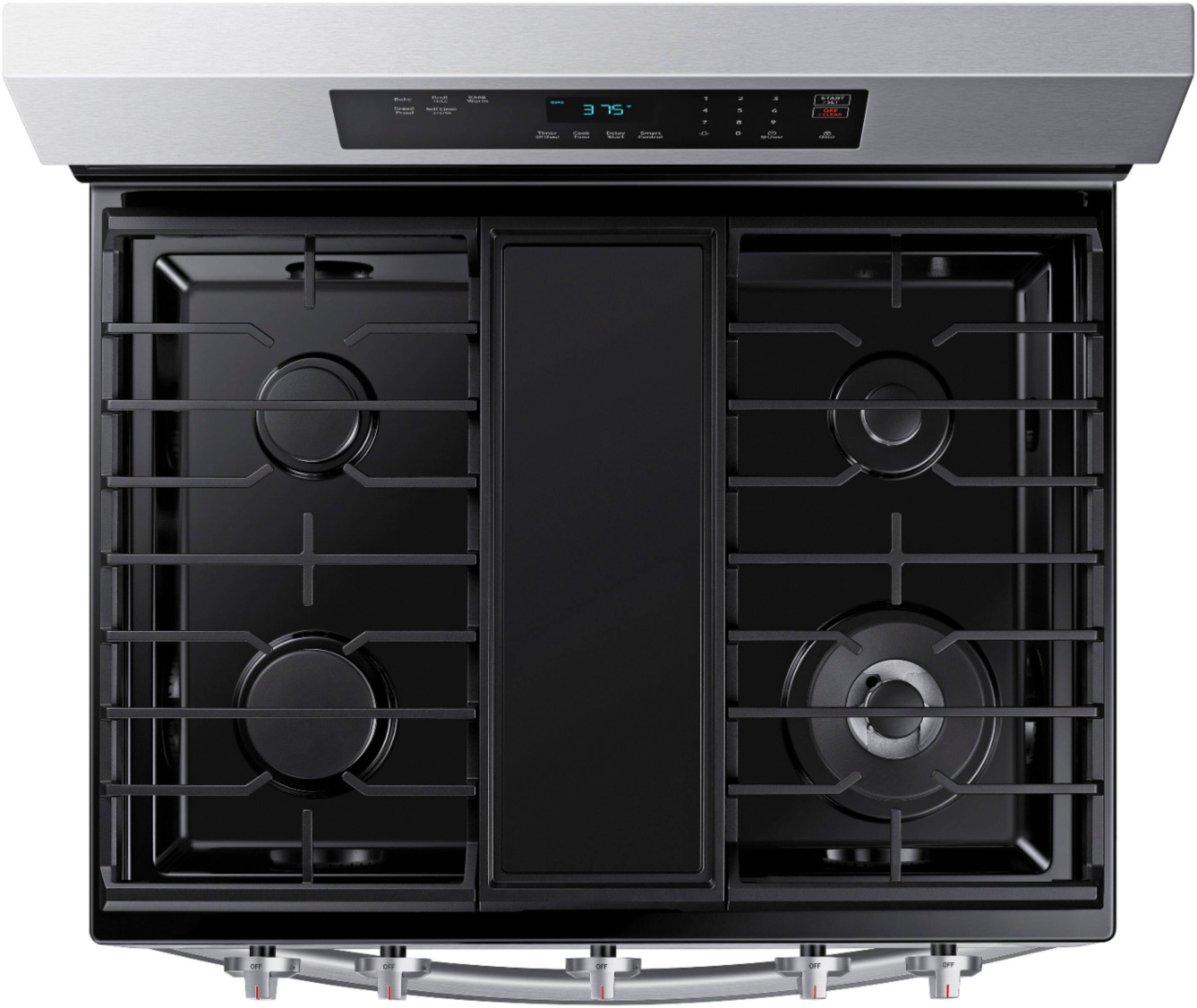 Samsung OBX 6.0 cu. ft. Freestanding Gas Range with 18K BTU Dual Power Burner, WiFi & Self Clean ...