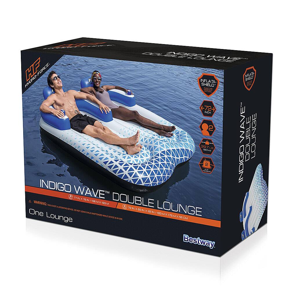 Bestway Hydro Force Indigo Wave 2-Person Inflatable Double Pool Lounger ...