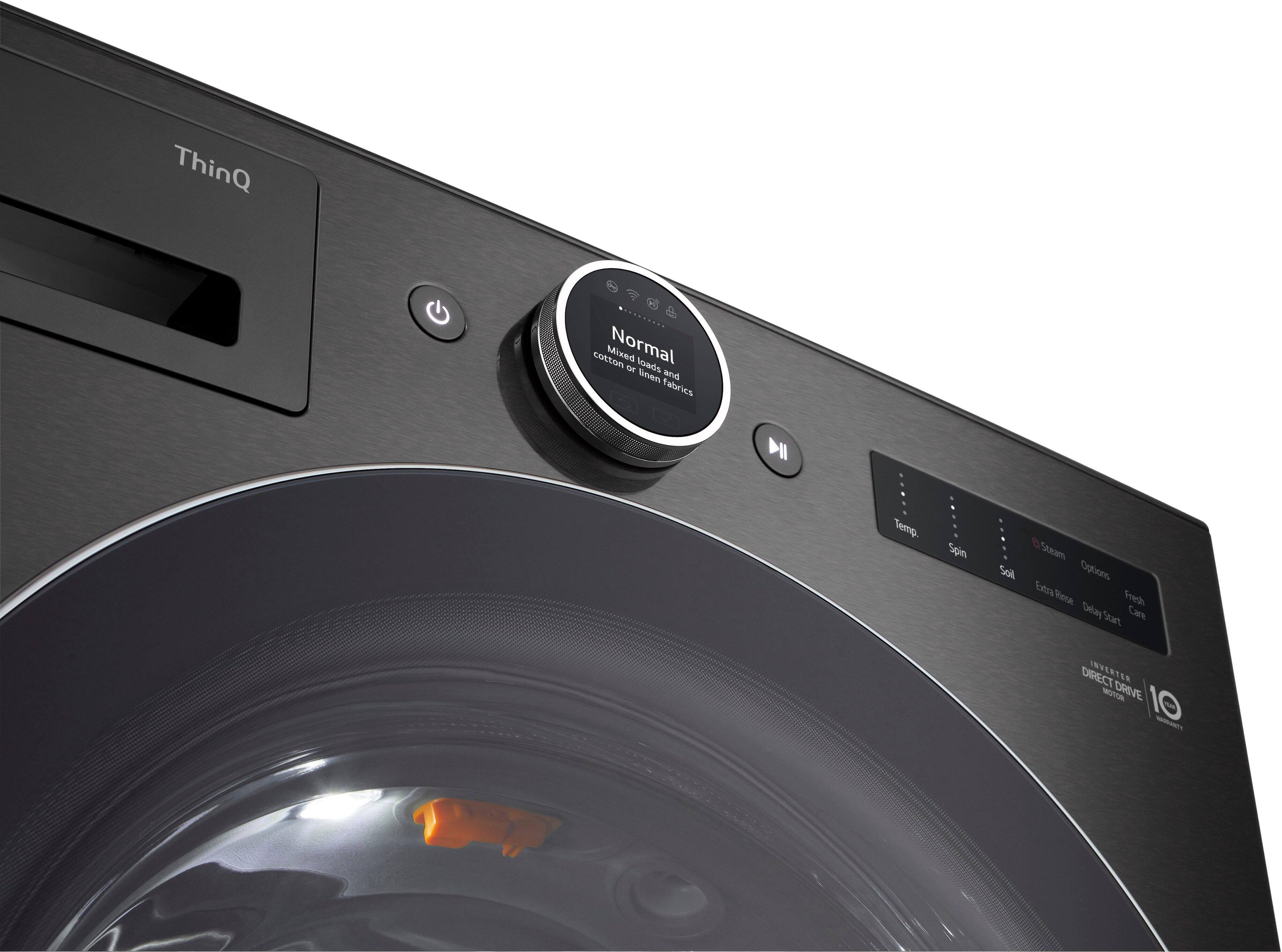 LG 5.0 Cu. Ft. High-Efficiency Stackable Smart Front Load Washer with ...