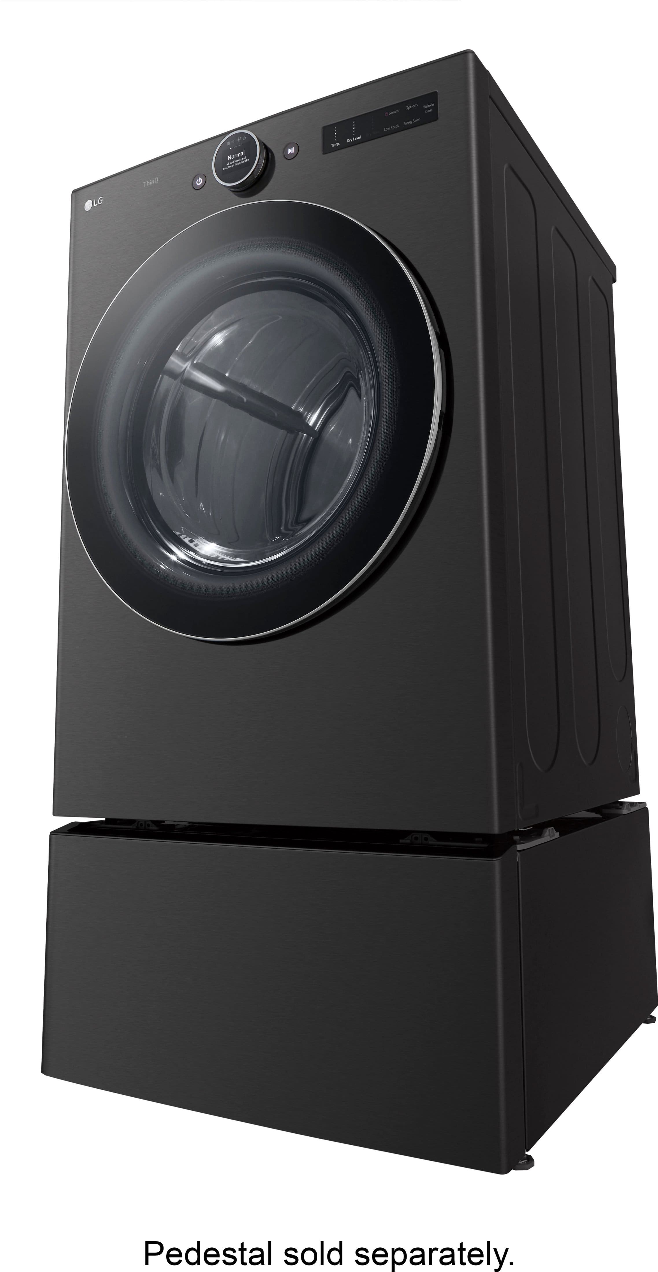 Customer Reviews: LG 7.4 Cu. Ft. Stackable Smart Gas Dryer with TurboSteam Black Steel DLGX6701B ...