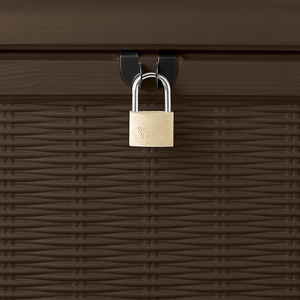 Best Buy: Keter 110 G Rattan Wicker Style Resin Patio Storage Deck Box ...