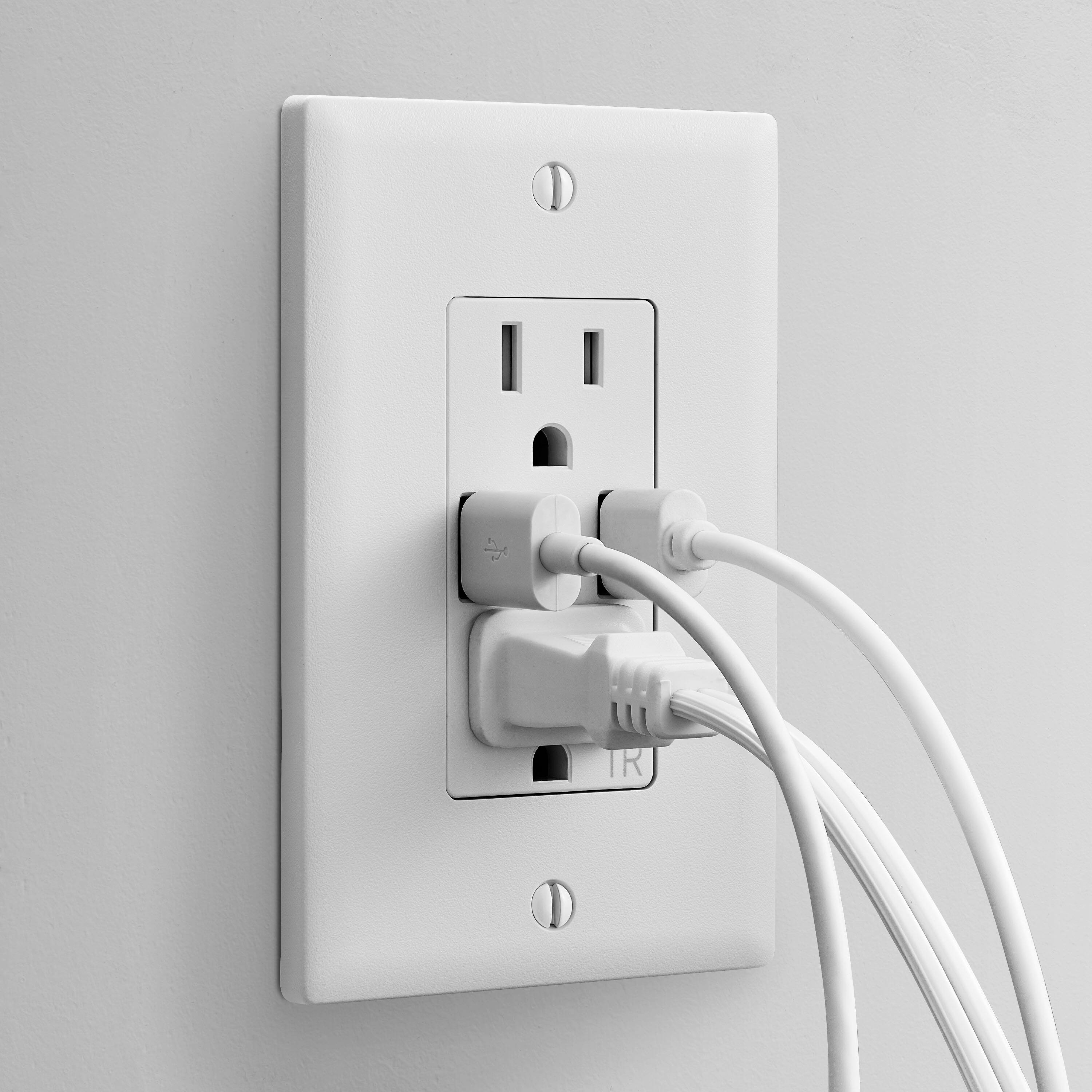 Insignia™ 2 Pack 2 Outlet In Wall Outlet with 2 USB Ports White NS ...