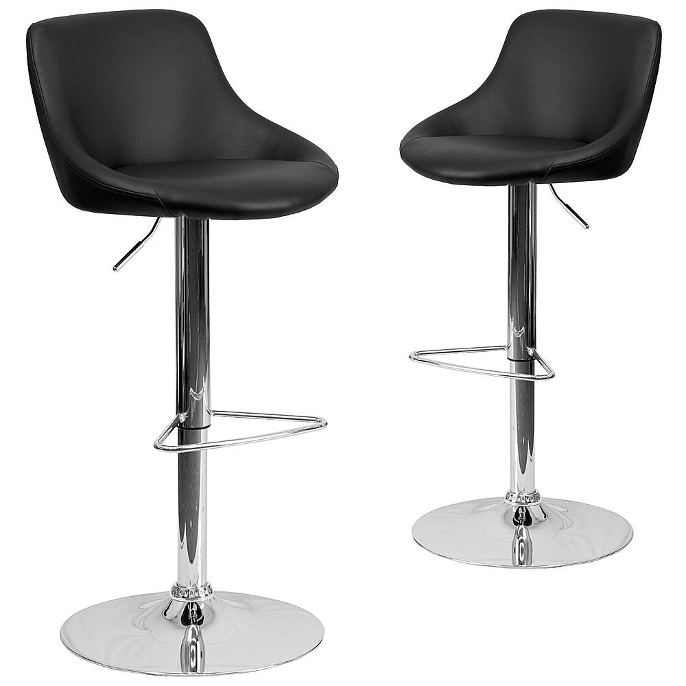 Alamont Home Contemporary Vinyl Adjustable Height Bucket Seat Barstool ...
