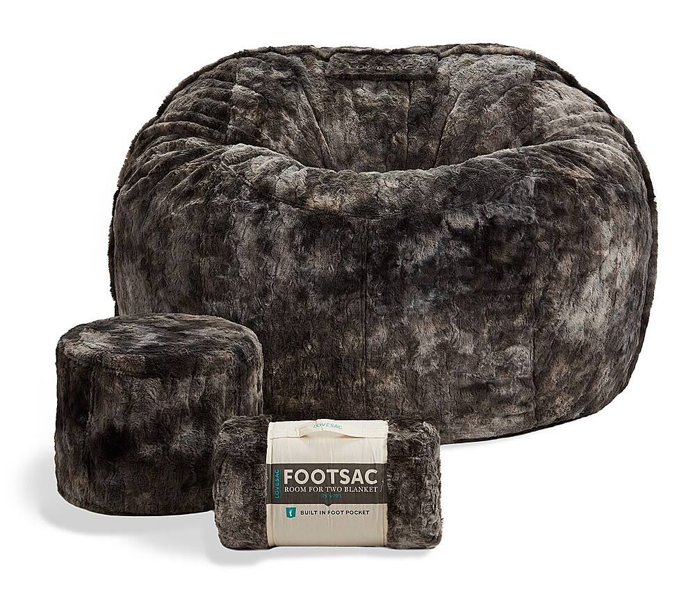 Best Buy: Lovesac Nightfall Ice Dyed Phur Supersac Bundle Nickel Woven Chenille VU8466