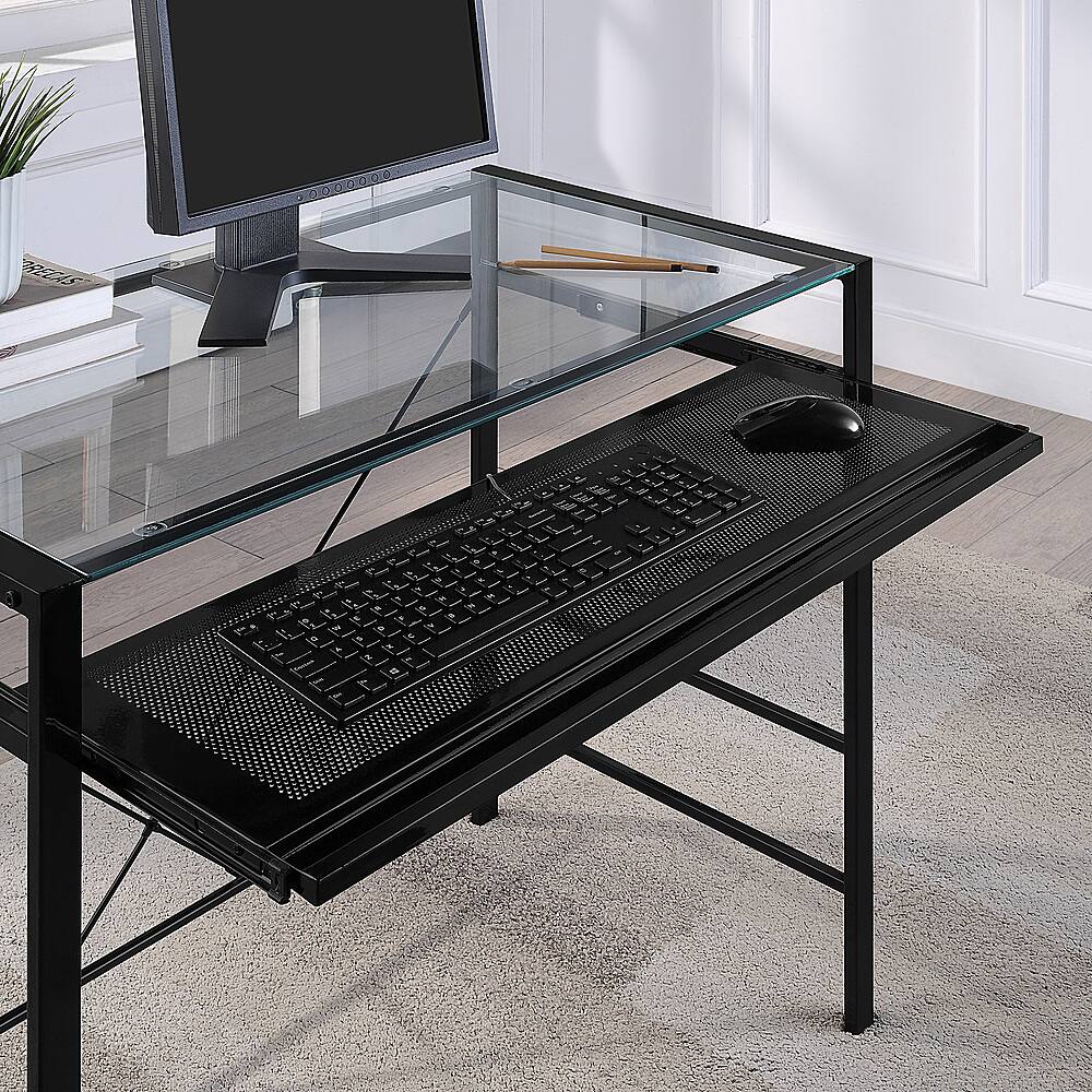 Customer Reviews: OSP Home Furnishings Zephyr Computer Desk Clear/Black ...