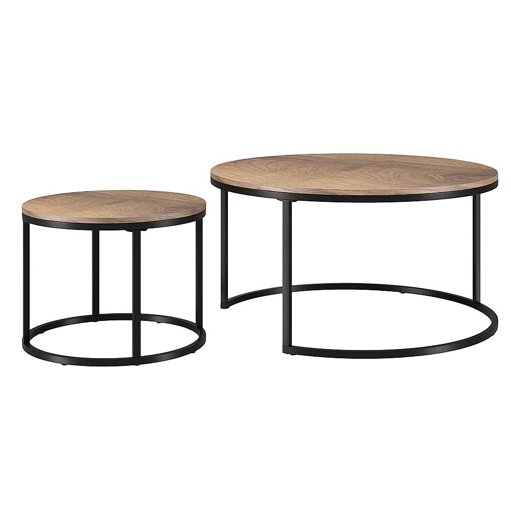 Best Buy: Camden&Wells Watson Nesting Coffee Table (Set of 2) Blackened Bronze/Rustic Oak CT1546