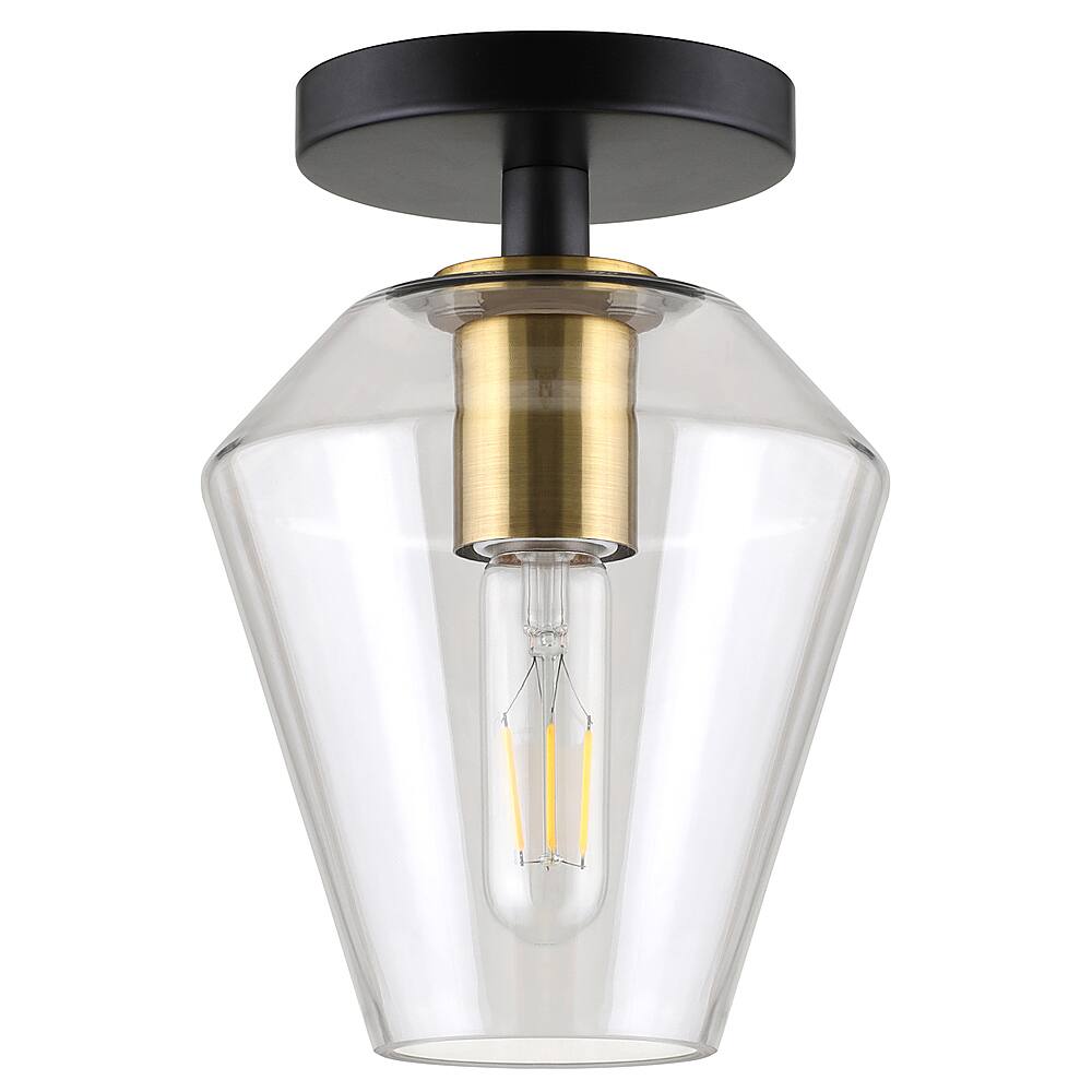 Best Buy: Camden&Wells Remy Semi Flush Mount Light Matte Black/Brass SF1654