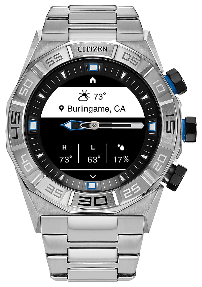 Best Buy: Citizen CZ Smart 44mm Stainless Steel Hybrid Heart Rate ...