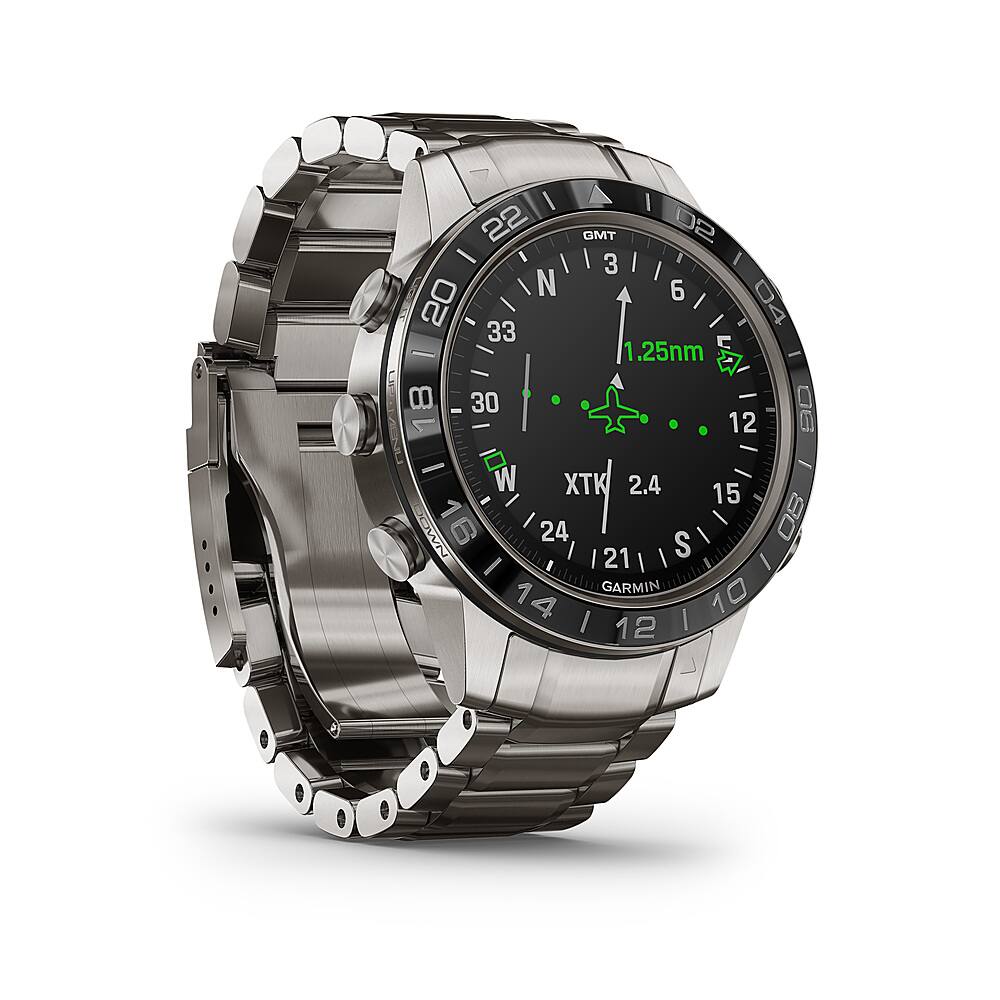 Best Buy: Garmin MARQ Aviator GPS Smartwatch 46 mm Titanium Titanium ...