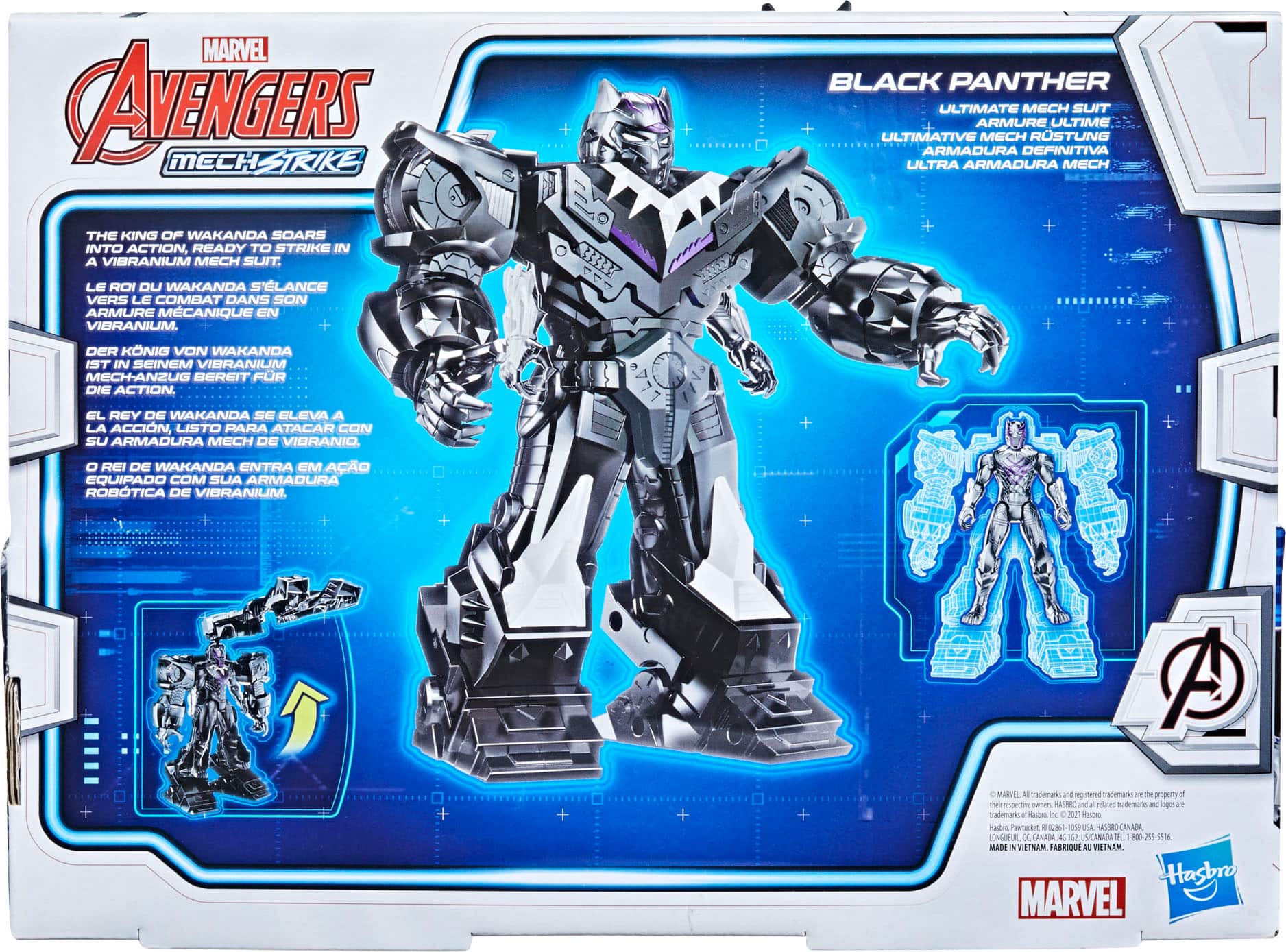 Marvel Avengers Mech Strike 8-Inch Ultimate Mech Suit Black Panther ...