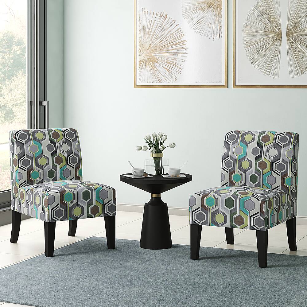 Best Buy: Handy Living Rousse Classic Beehive Print Armless Chairs (set ...
