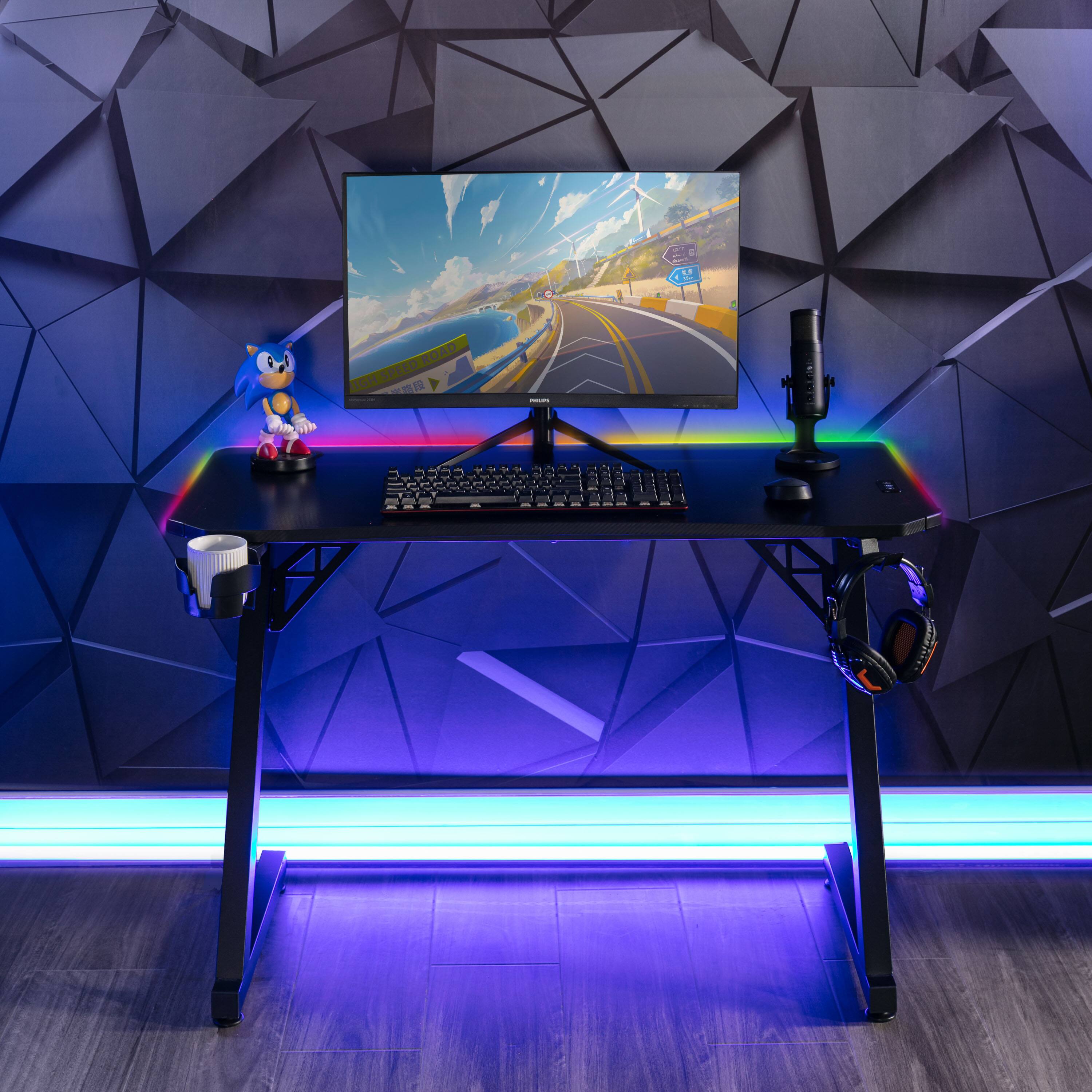 X Rocker Cobra Gaming Desk with RGB Lighting Black 725601 - Best Buy