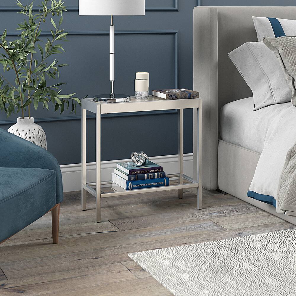 Best Buy: Camden&Wells Alexis Rectangular Side Table Satin Nickel ST1321