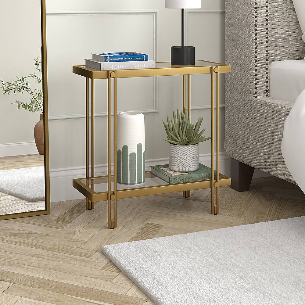 Best Buy: Camden&Wells Inez Rectangular Side Table Brass ST1317