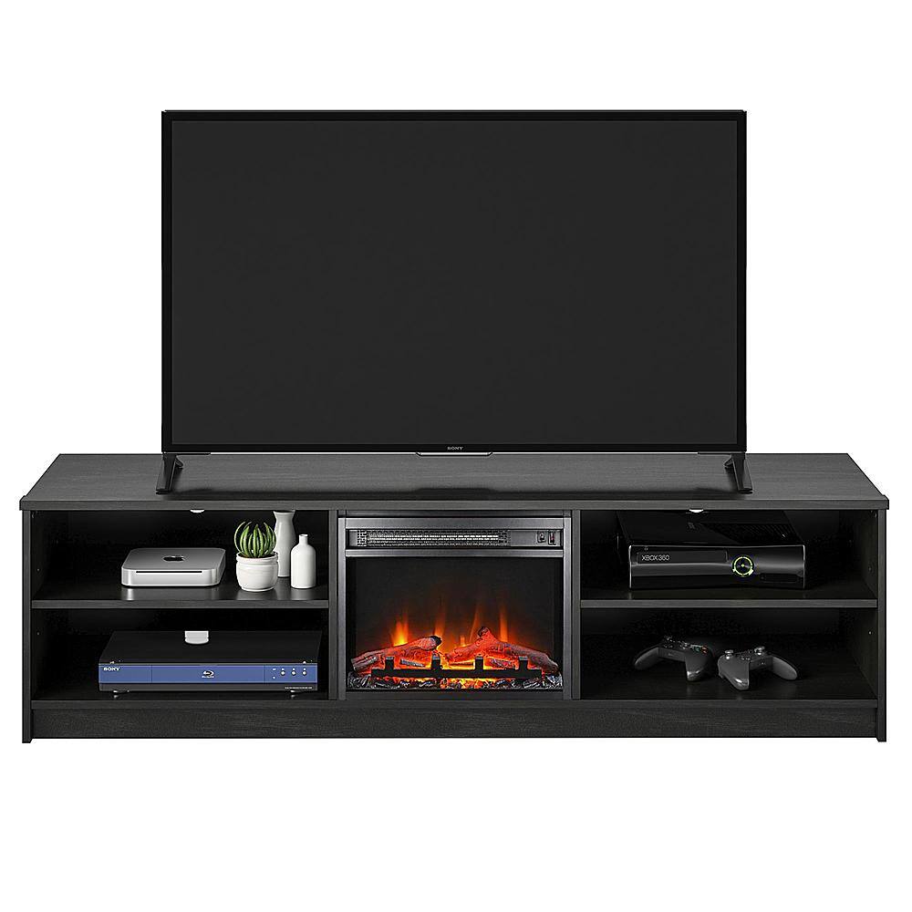 Best Buy: Ameriwood Home Noble 75" TV Stand with Fireplace Insert Black ...