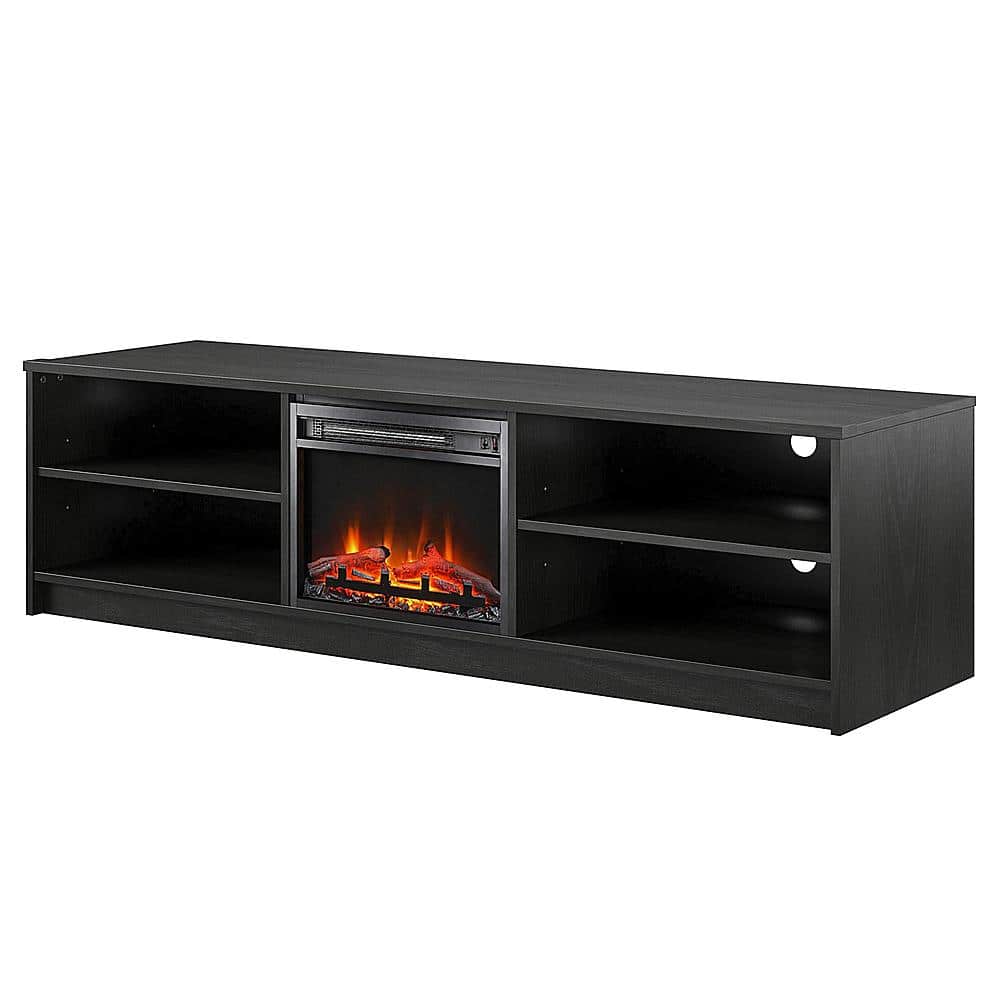 Best Buy: Ameriwood Home Noble 75" TV Stand with Fireplace Insert Black ...