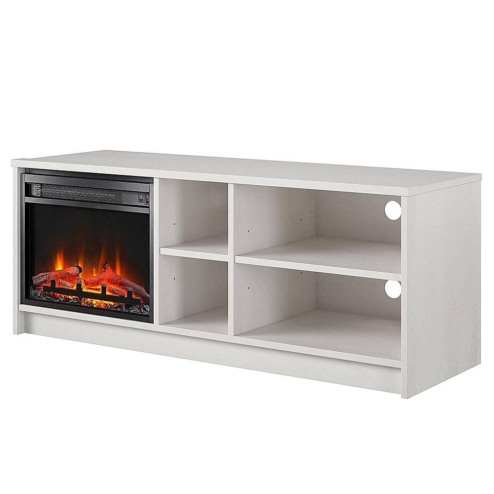 Questions and Answers: Ameriwood Home Noble Asymmetrical 55“ TV Stand w/Fireplace Ivory Oak ...