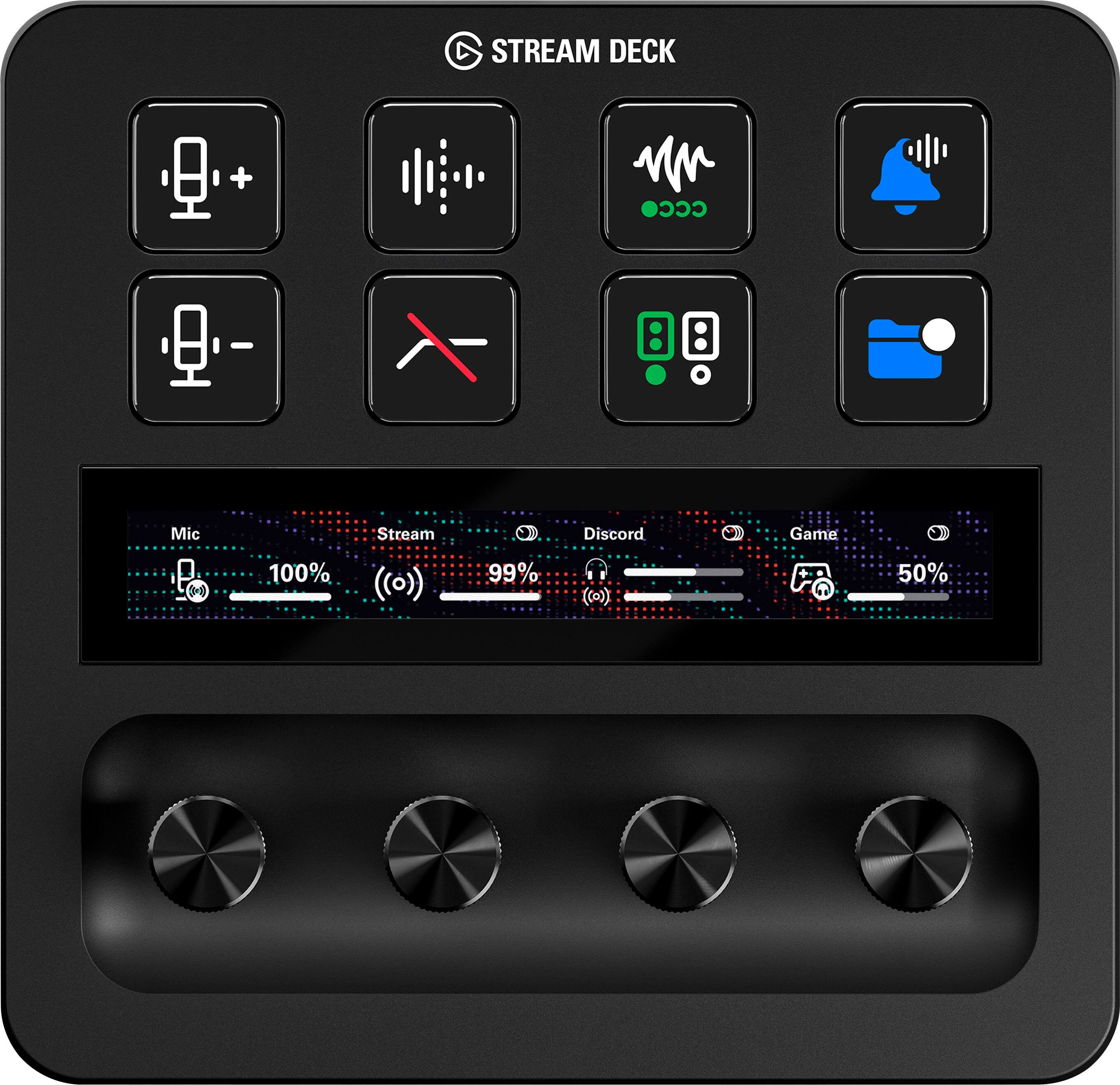 Elgato Stream Deck + Studio Controller with customizable touch strip and dials Black 10GBD9901 ...
