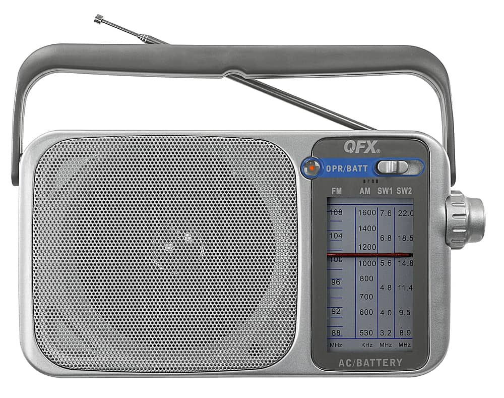 Best Buy: QFX AM FM SW1 SW2 Radio Silver R-24