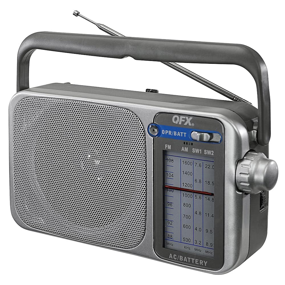 Best Buy: QFX AM FM SW1 SW2 Radio Silver R-24