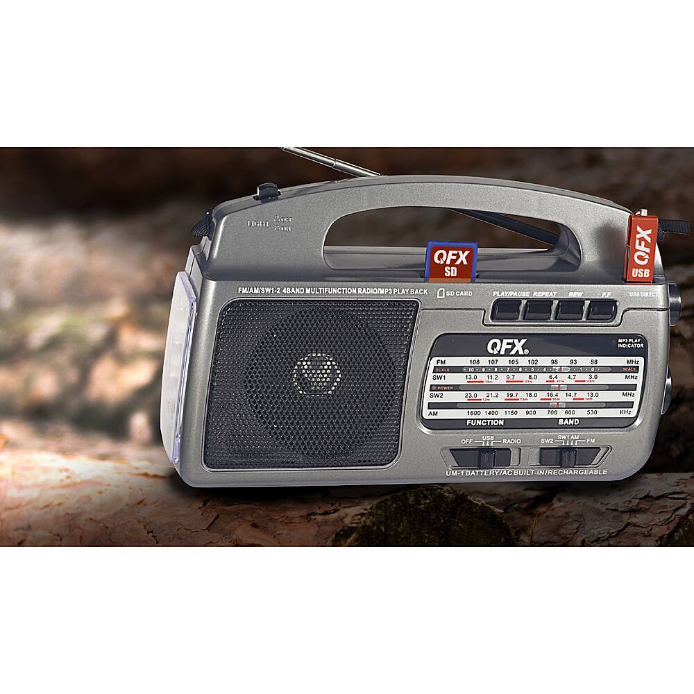 Best Buy: QFX Rechargeable Flashlight/Radio Gray R-31U