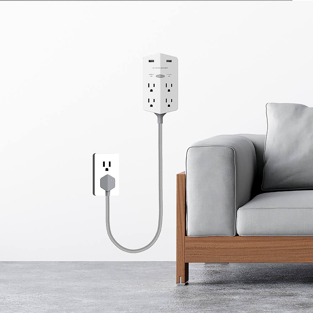 Best Buy: Monster Power Shield XL 4 Outlet/2 USB-A 540 Joules Surge ...