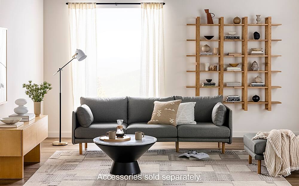 Burrow Modern Field 4-Seat Sofa with Attachable Ottoman Carbon FLRST-SF ...