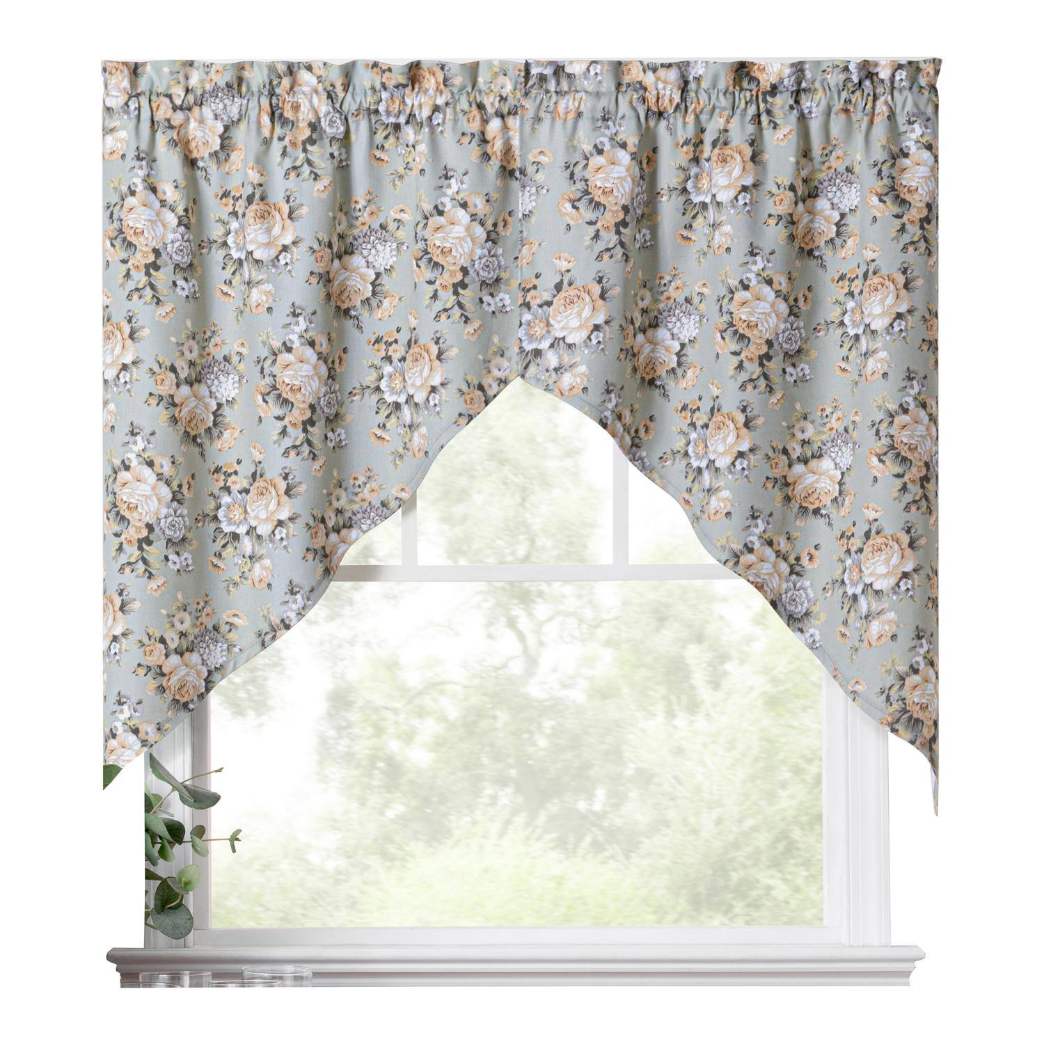 Ellis Curtain Ellis Bella Rose Stylish Medium Scale Printed Floral ...
