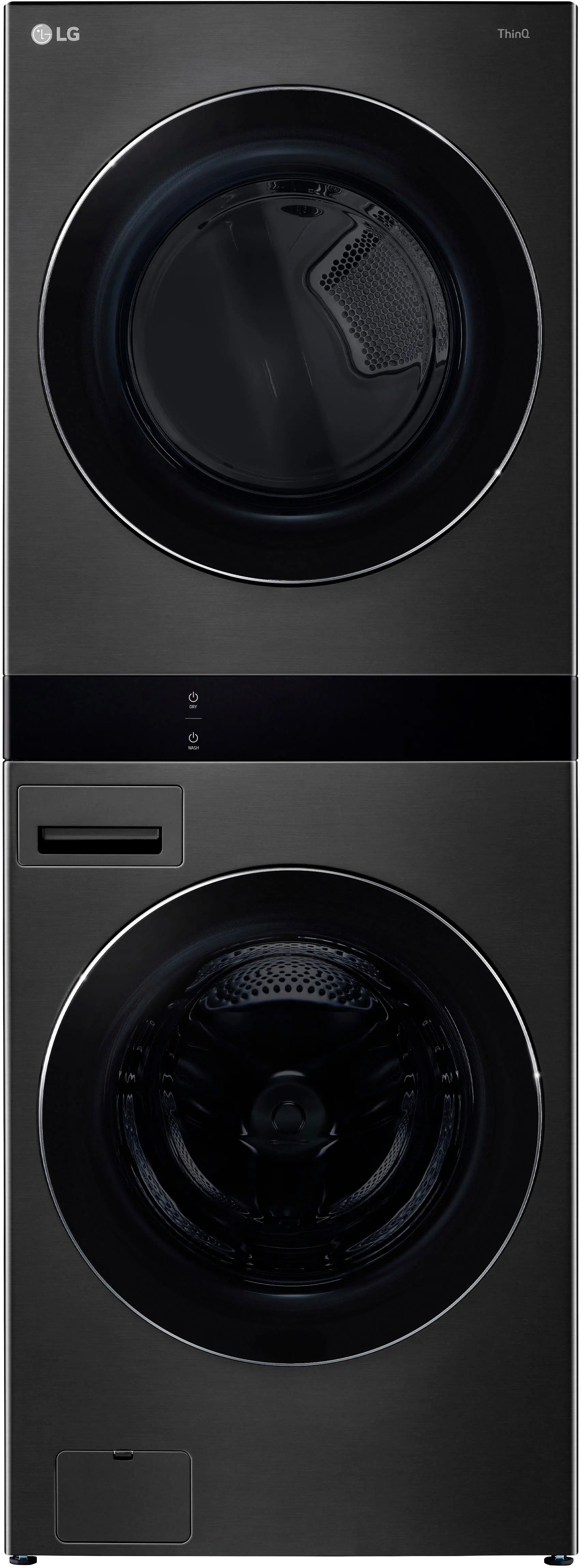 LG 5.0 Cu. Ft. HE Smart Front Load Washer and 7.4 Cu. Ft. Gas Dryer WashTower with Steam and ...
