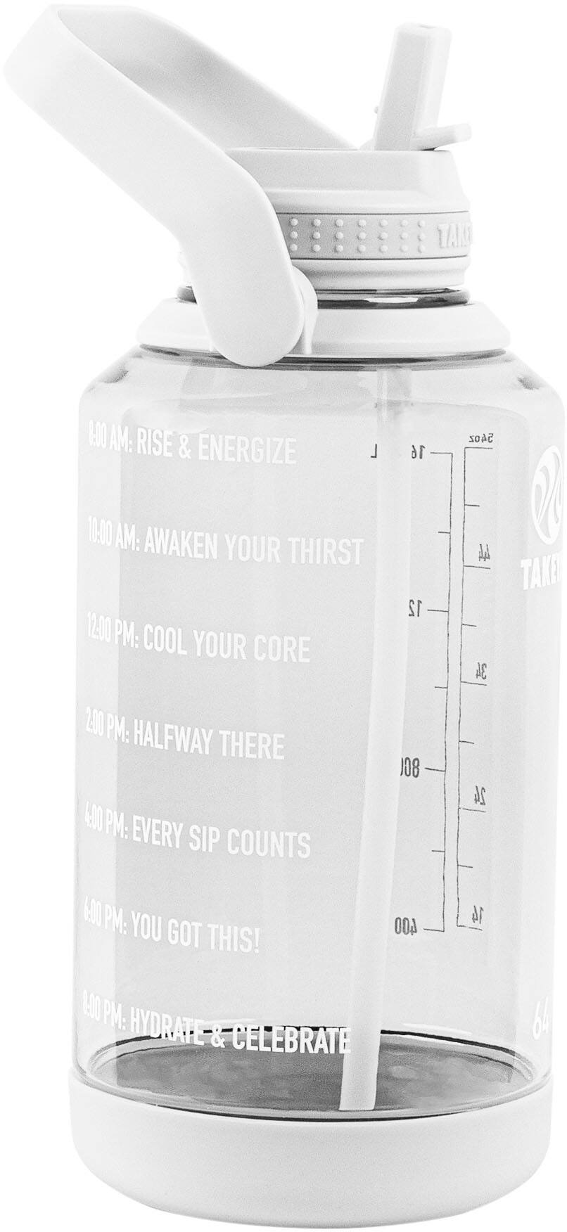 Takeya Tritan 64 oz. Motivational Water Bottle with Straw Lid Cloud White 54142 - Best Buy