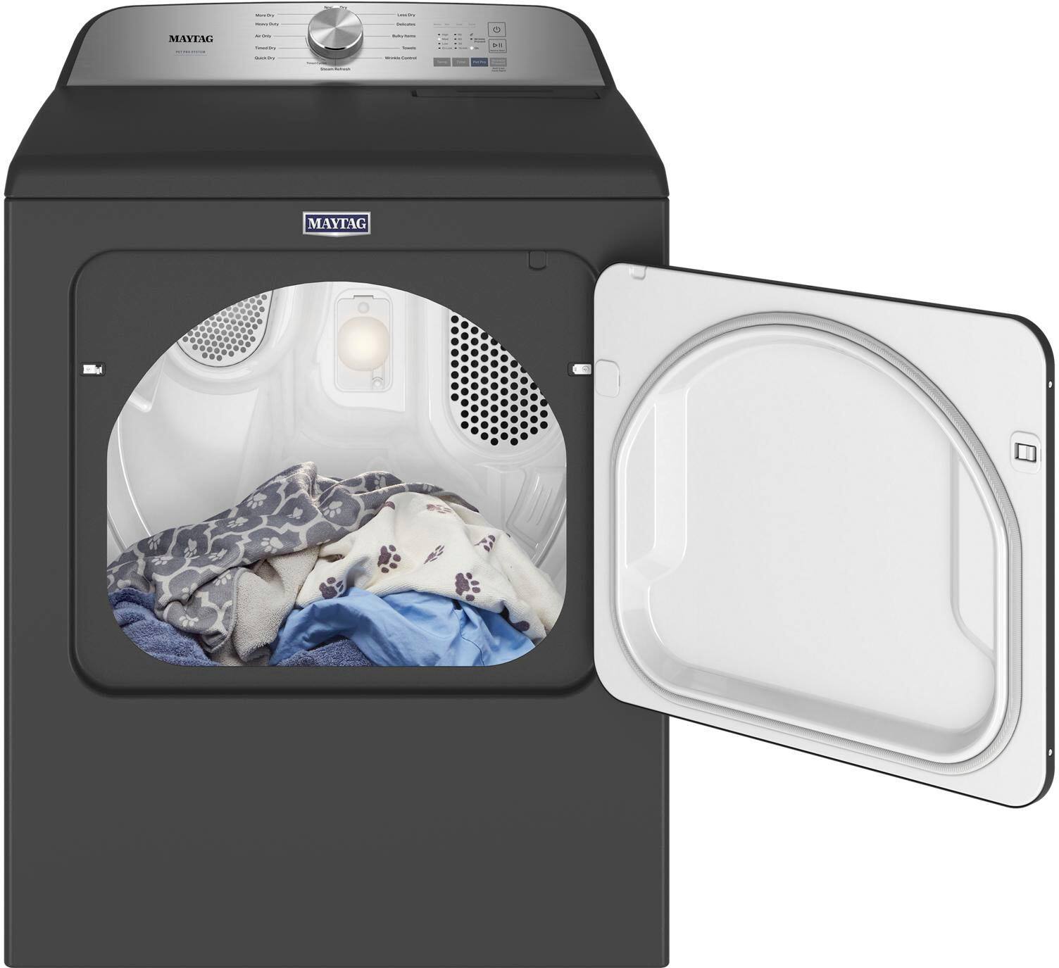 Maytag 7.0 Cu. Ft. Electric Dryer with Steam and Pet Pro System Volcano ...