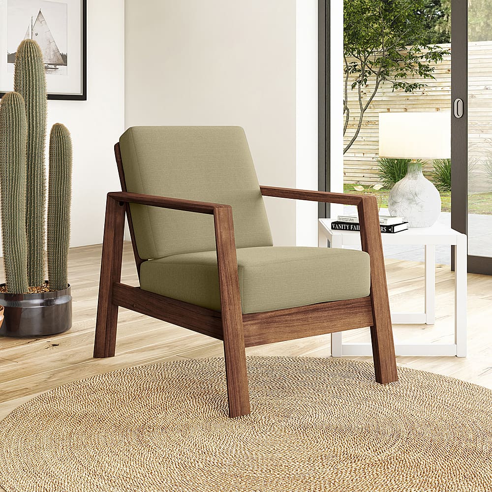 Best Buy: Handy Living Carlyle Exposed Wood Frame Mid-Century Modern ...