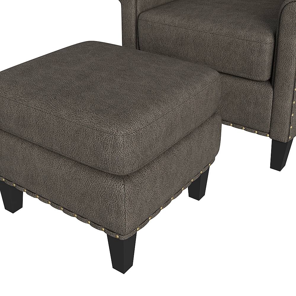 Best Buy: Handy Living Aviva Rolled Arm Distressed Faux Leather ...