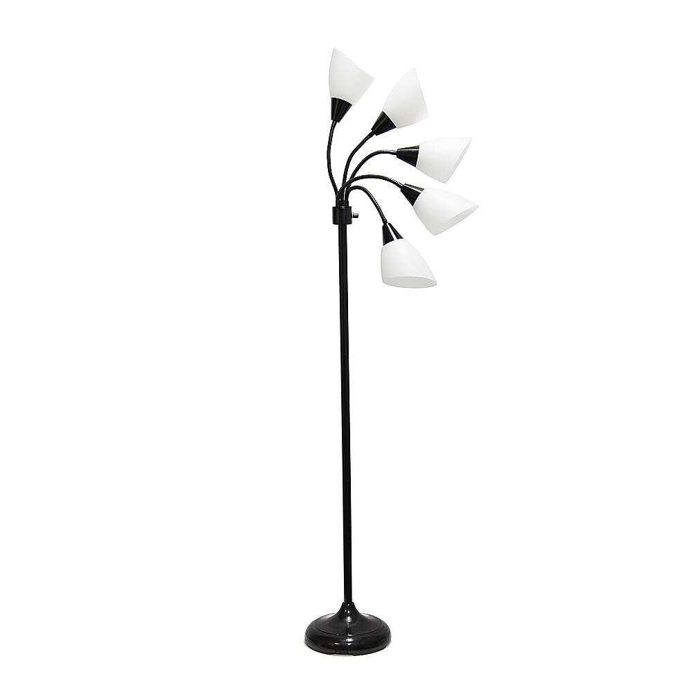 Best Buy: Simple Designs 5 Light Adjustable Gooseneck Floor Lamp Black ...
