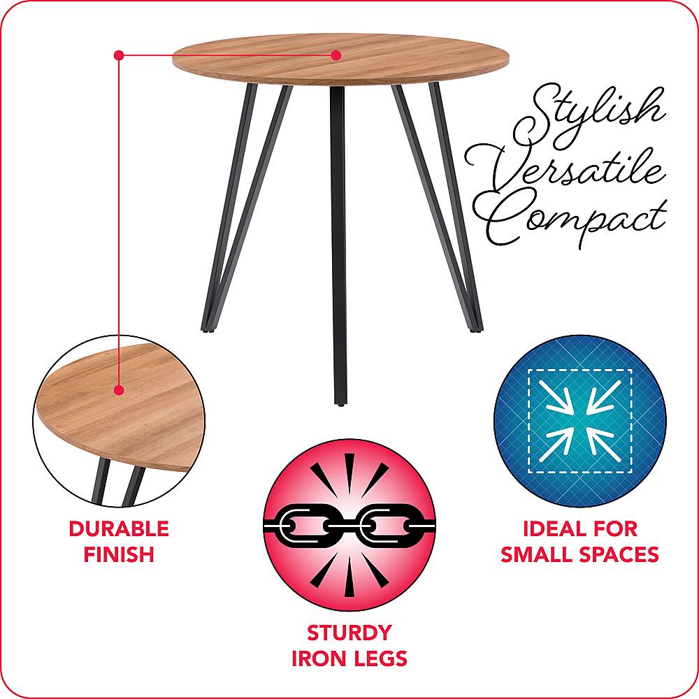 Best Buy: CorLiving Lennox Iron Leg Dining Table Brown DDW-253-T