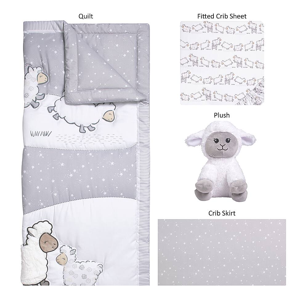 Best Buy: Sammy & Lou 4pc Crib Bedding Set Sleepy Sheep 55399