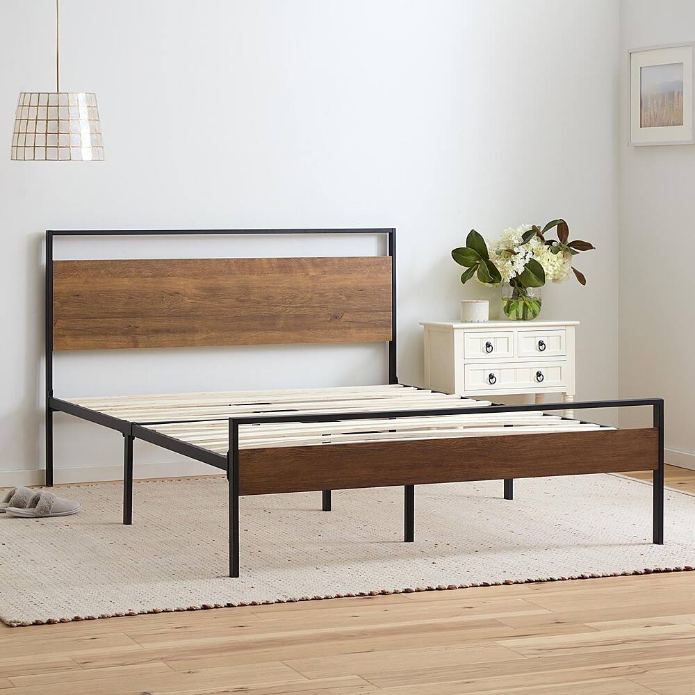 Best Buy: Brookside Nora Metal & Wood Platform Twin Bed Brown BS0001MWBTTBR