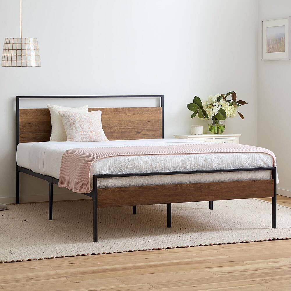 Best Buy: Brookside Nora Metal & Wood Platform Twin Bed Brown BS0001MWBTTBR