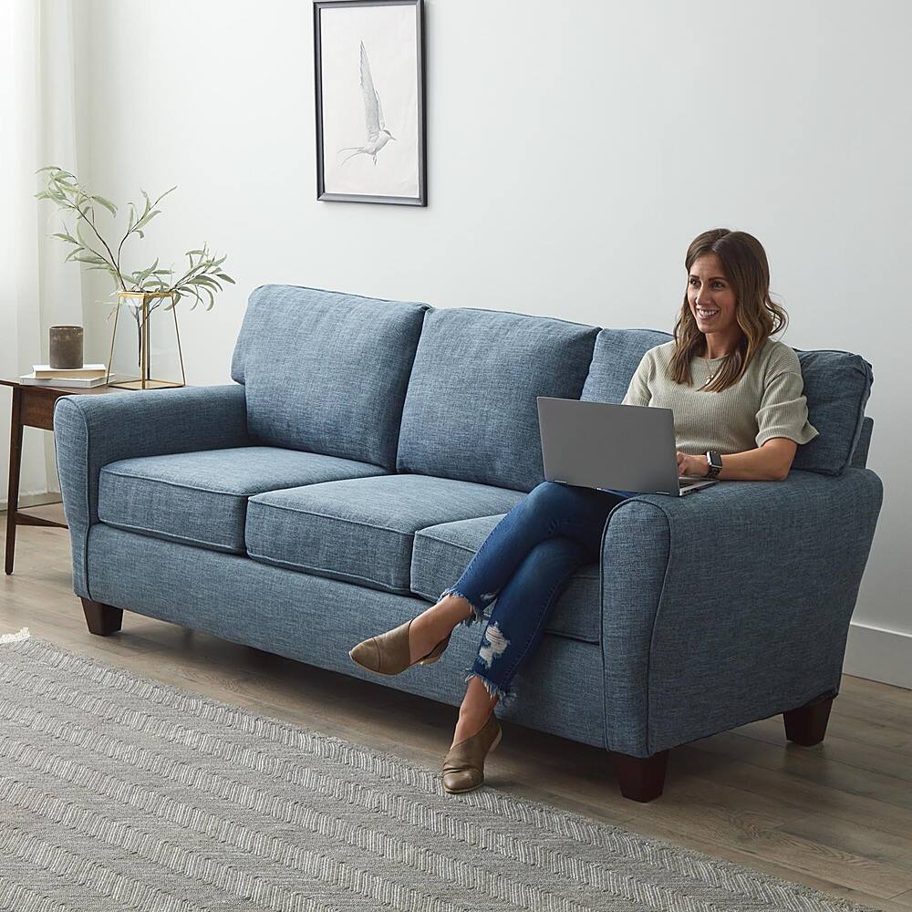 Best Buy: Brookside Abby 88" Upholstered Sofa Navy Blue BS0004SOF00NV