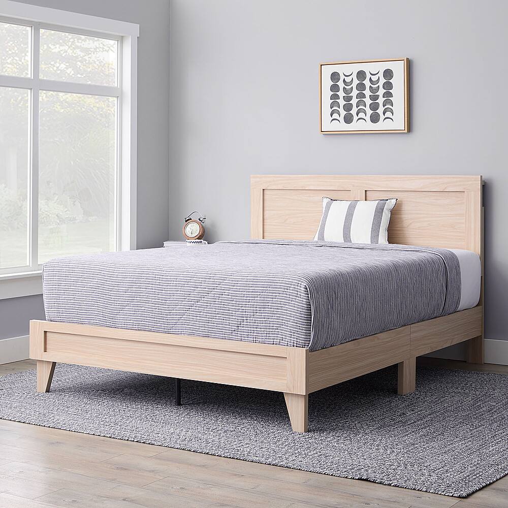 Best Buy: Brookside Penny Wood Panel Platform Full Bed Frame Natural ...