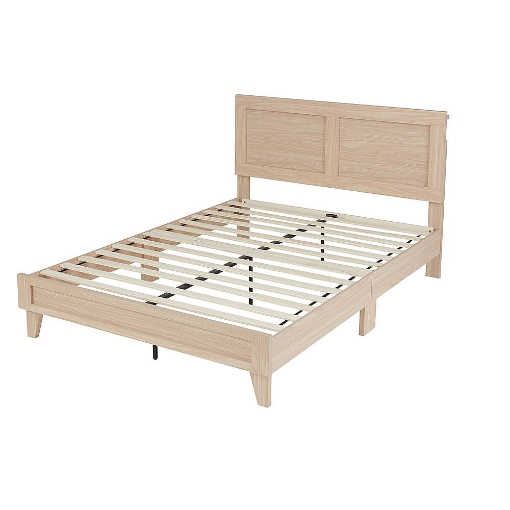 Best Buy: Brookside Penny Wood Panel Platform Full Bed Frame Natural ...