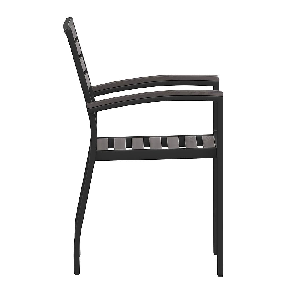 Alamont Home Lark 2 Pack All Weather Black Aluminum Patio Stack Chairs ...
