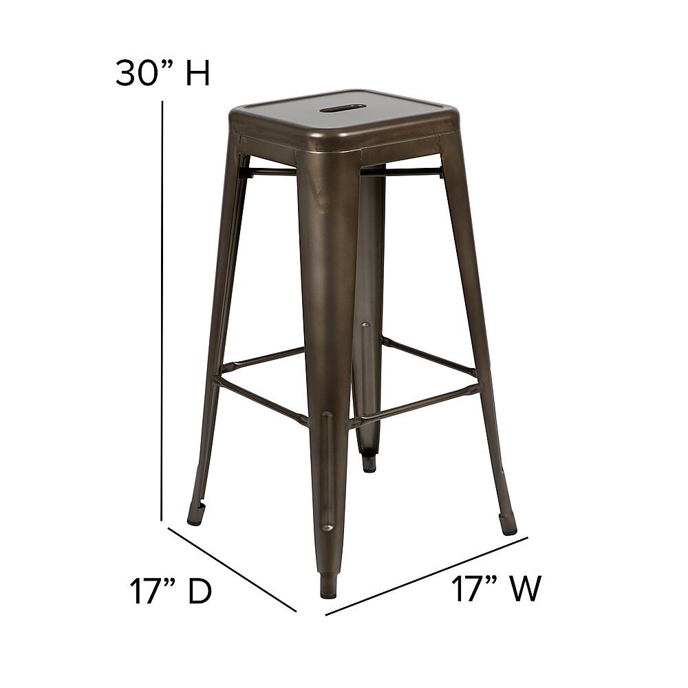 Alamont Home Cierra Industrial Resin Backless Bar Stool (Set of 4) Gun ...